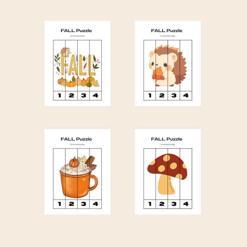 Fall Activity for Kids Printable Homeschool Puzzles Learning ...