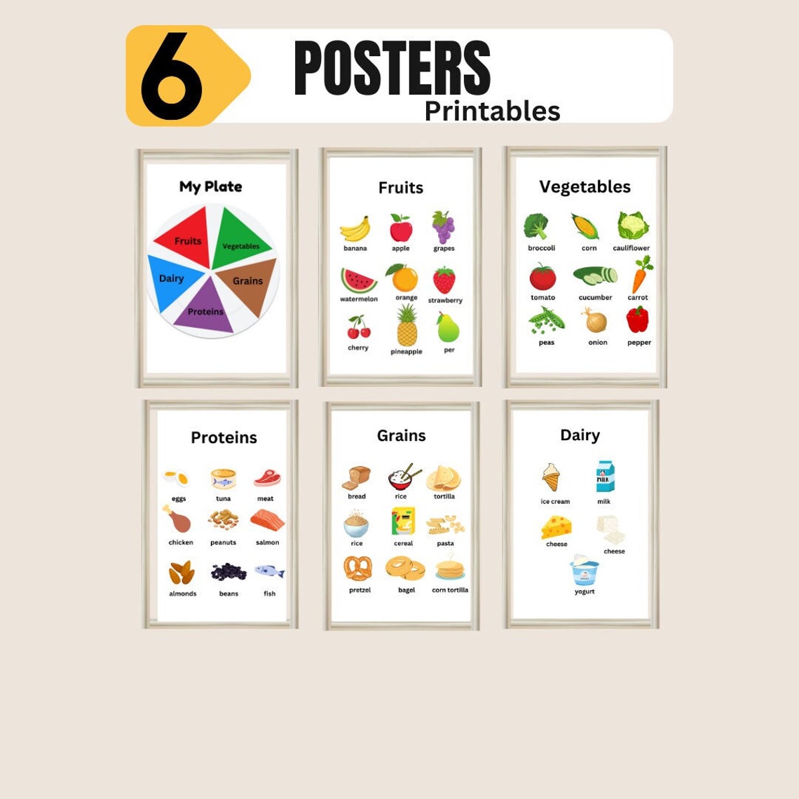 Educational Poster My Plate Printable Poster A Decoration Classroom ...