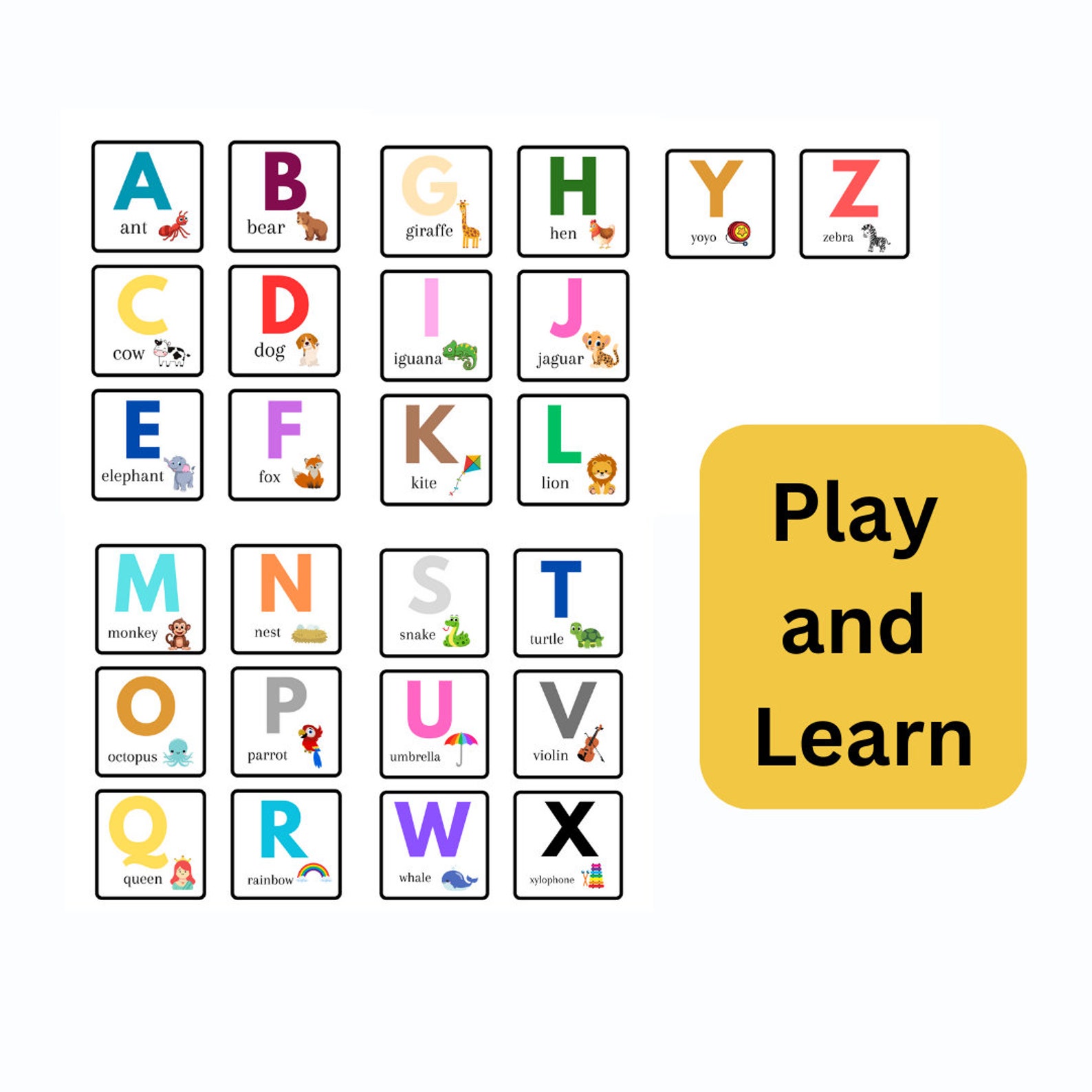 Alphabet Bingo Printable Letters Play Bingo Download ABC Print ...