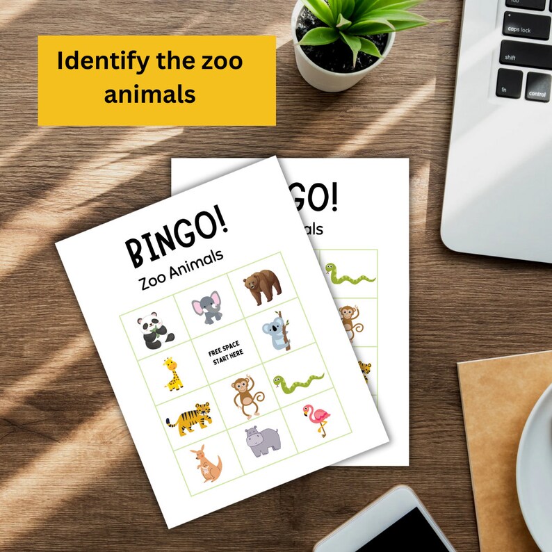 Zoo Animals Bingo Printable Game Download Bingo Cards Kids Fun Bingo ...