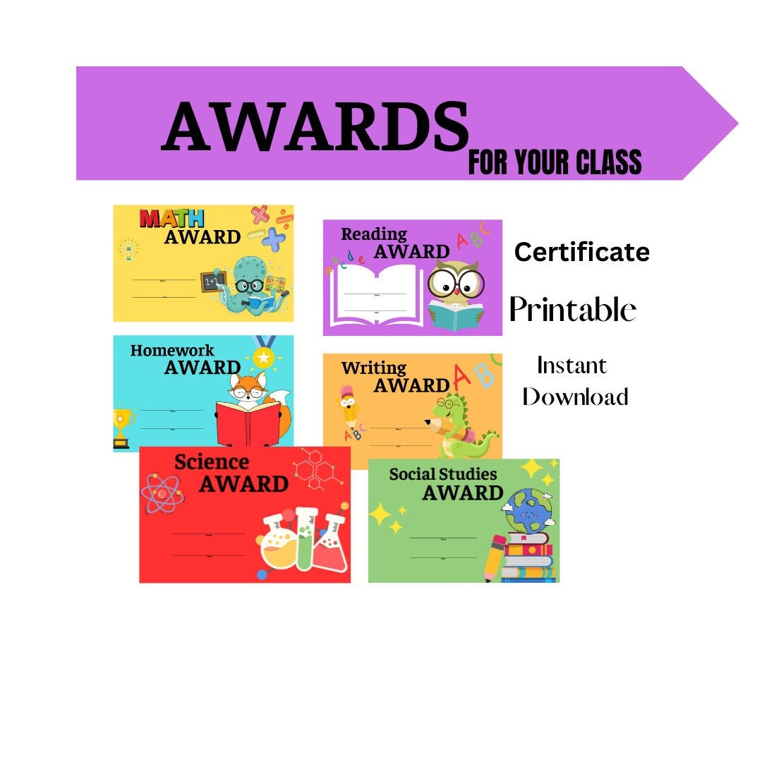 Awards Students Certificate Printable Download Awards for Classes ...