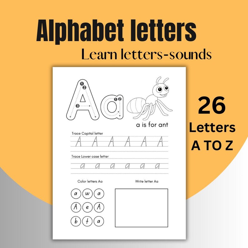 Alphabet Letters A to Z Printable and Downloadable, Learn, Write, Trace ...