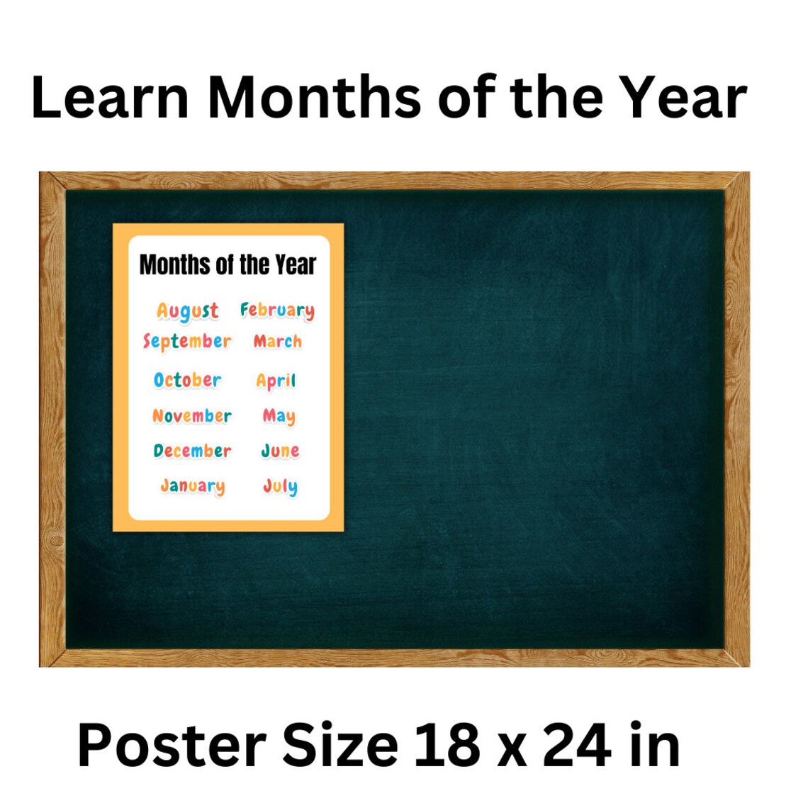 Months of the Year Printable School Poster Students Learning ...
