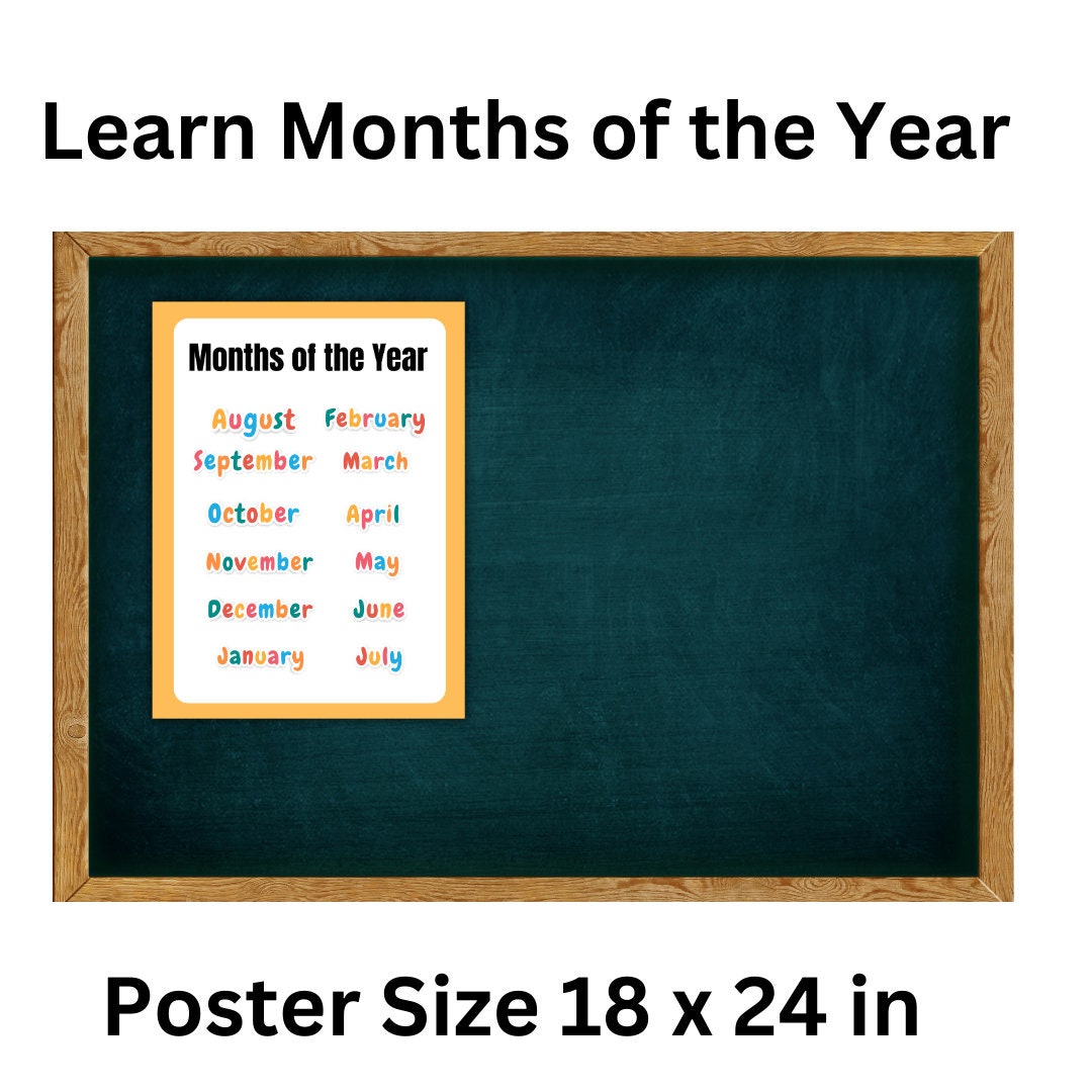 Months of the Year Printable School Poster Students Learning ...