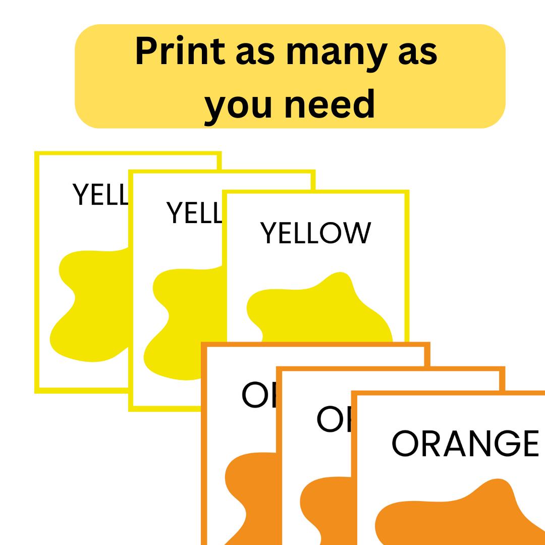 Printable Colors Flash Cards: Classroom Homeschool Wall Decor Classroom ...