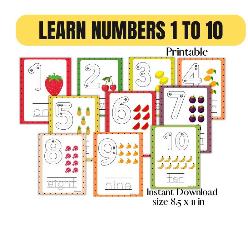 Numbers 1 to 10 Printable Worksheet Students Learning Educational ...