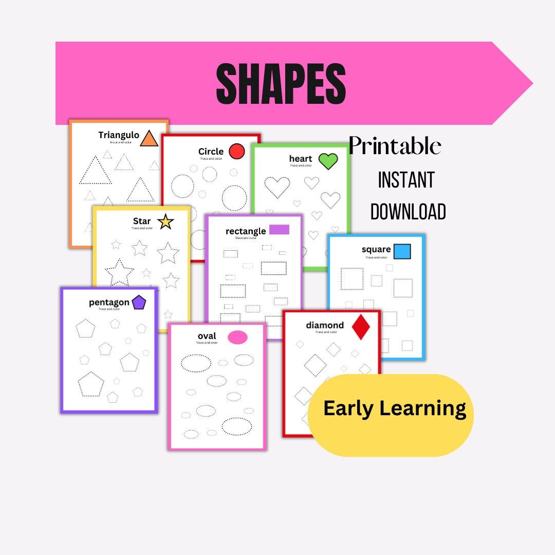 Shapes Printable Worksheet Tracing Shapes and Coloring Print Shapes ...