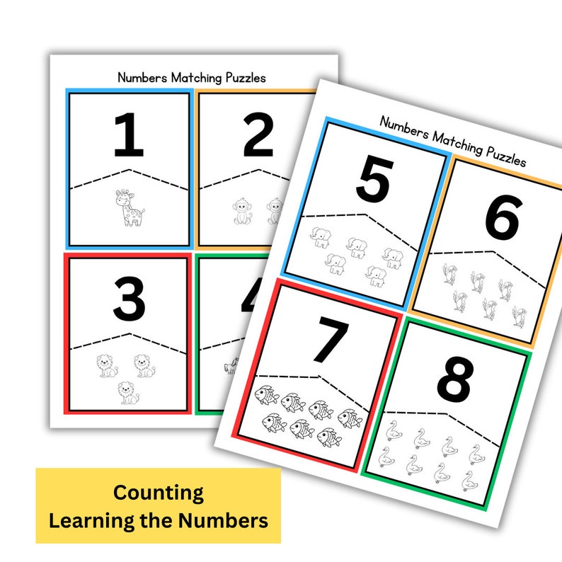 Digital 1 to 20 Numbers Matching Puzzle Download Counting Numbers Print ...