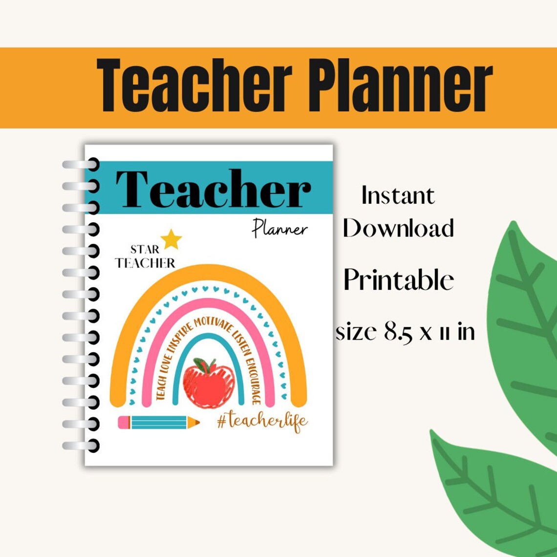 Teacher Printable School Planner Organized School Activities ...
