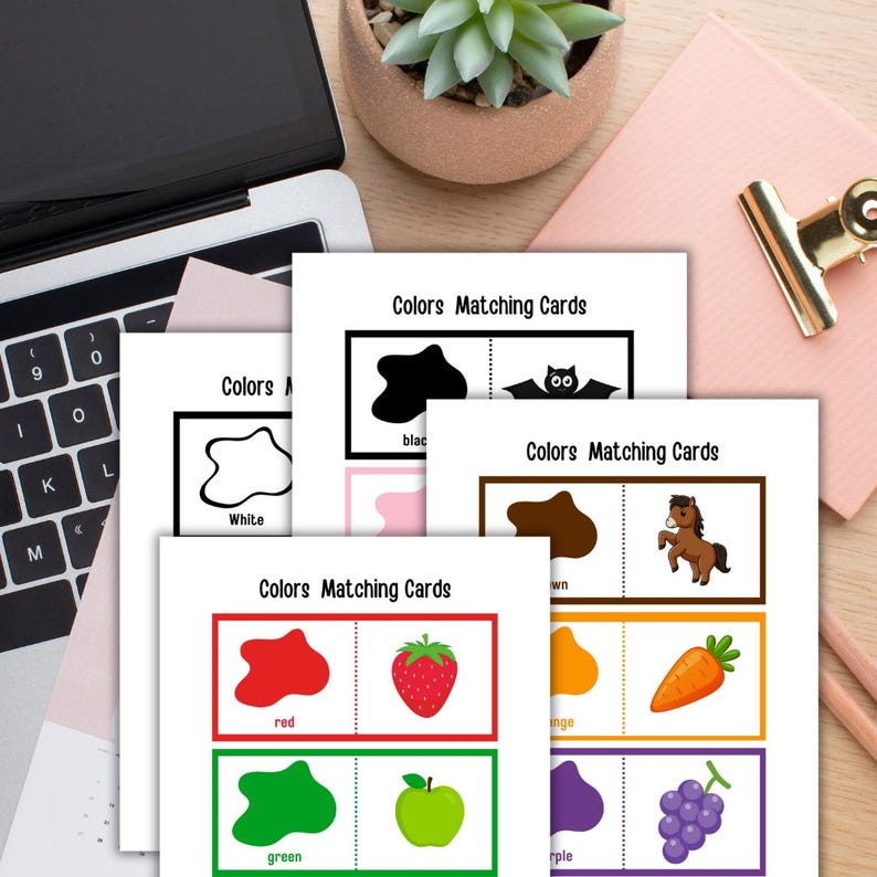 Colors Matching Cards Printable Cards Worksheet Downloadable ...