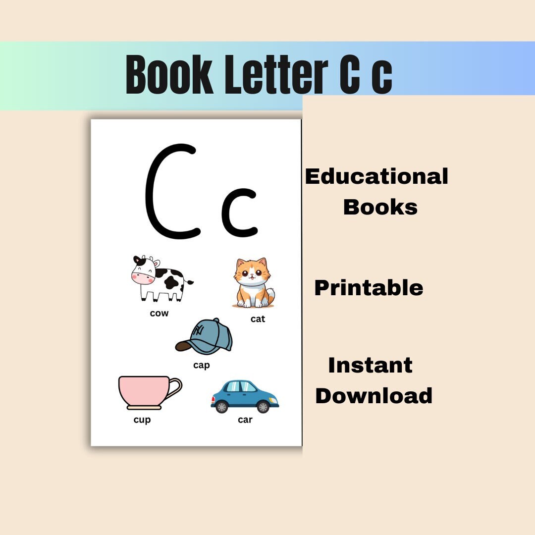 Letter C C Printable Alphabet Book Educational Student Letter Books ...