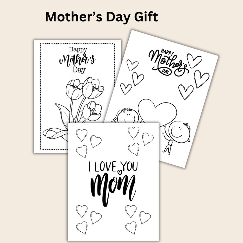 Mother's Day Coloring Pictures Kids Craft Mother's Gift Printable ...
