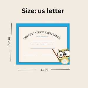 Certificate of Excellence Printable: Kids School Graduation Pdf Digital ...