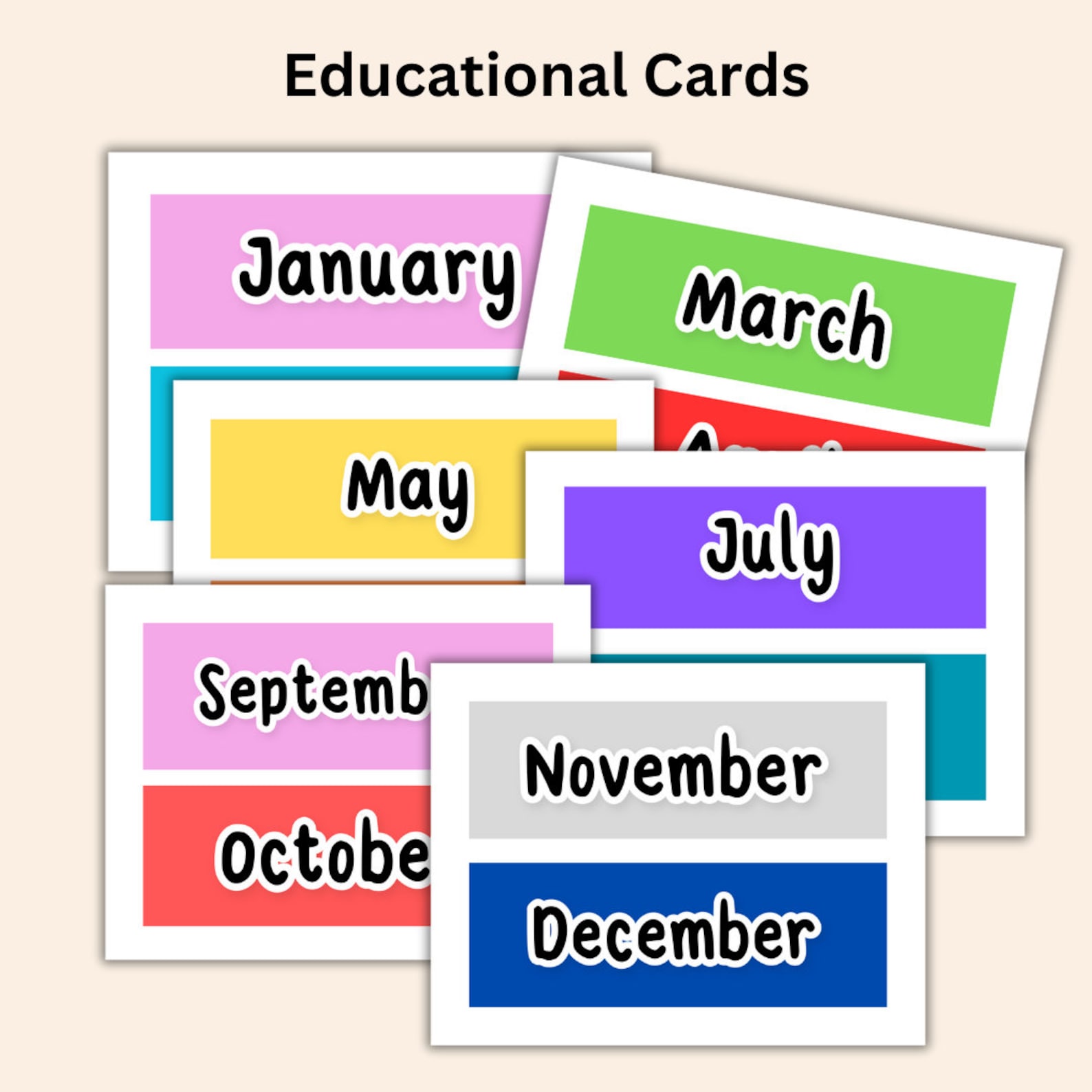 12 Months of the Year Printable Worksheet Educational Material Download ...