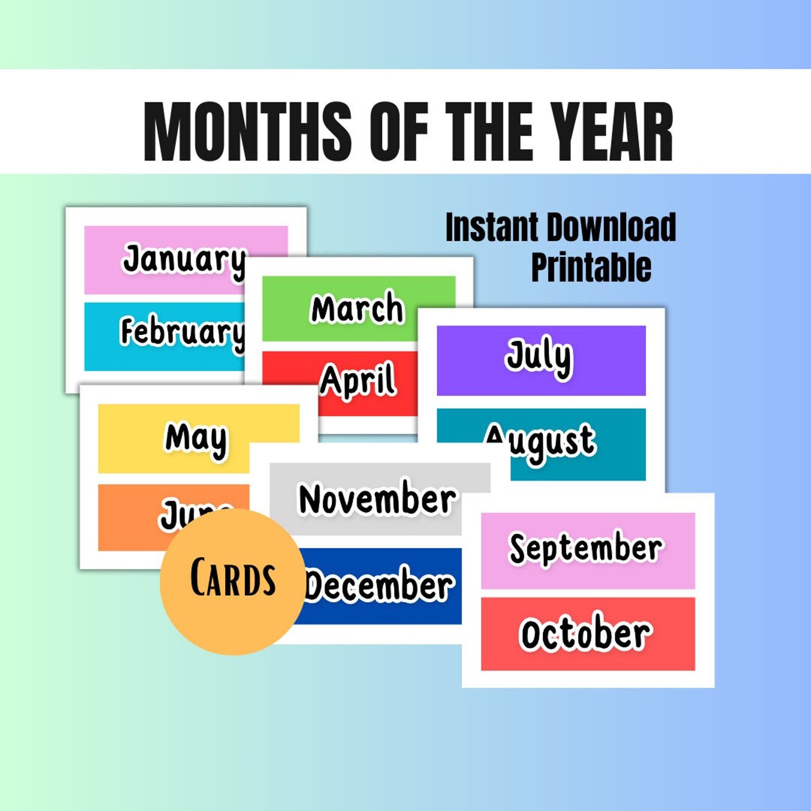 12 Months of the Year Printable Worksheet Educational Material Download ...