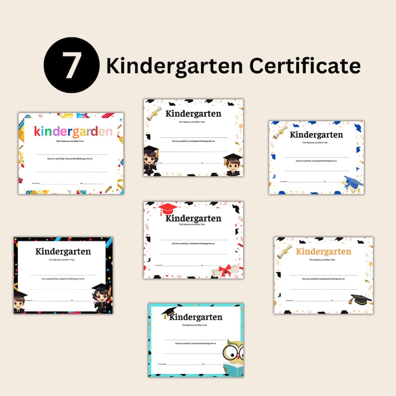 Kinder Certificate Printable School Kids Celebration Certificate End of ...