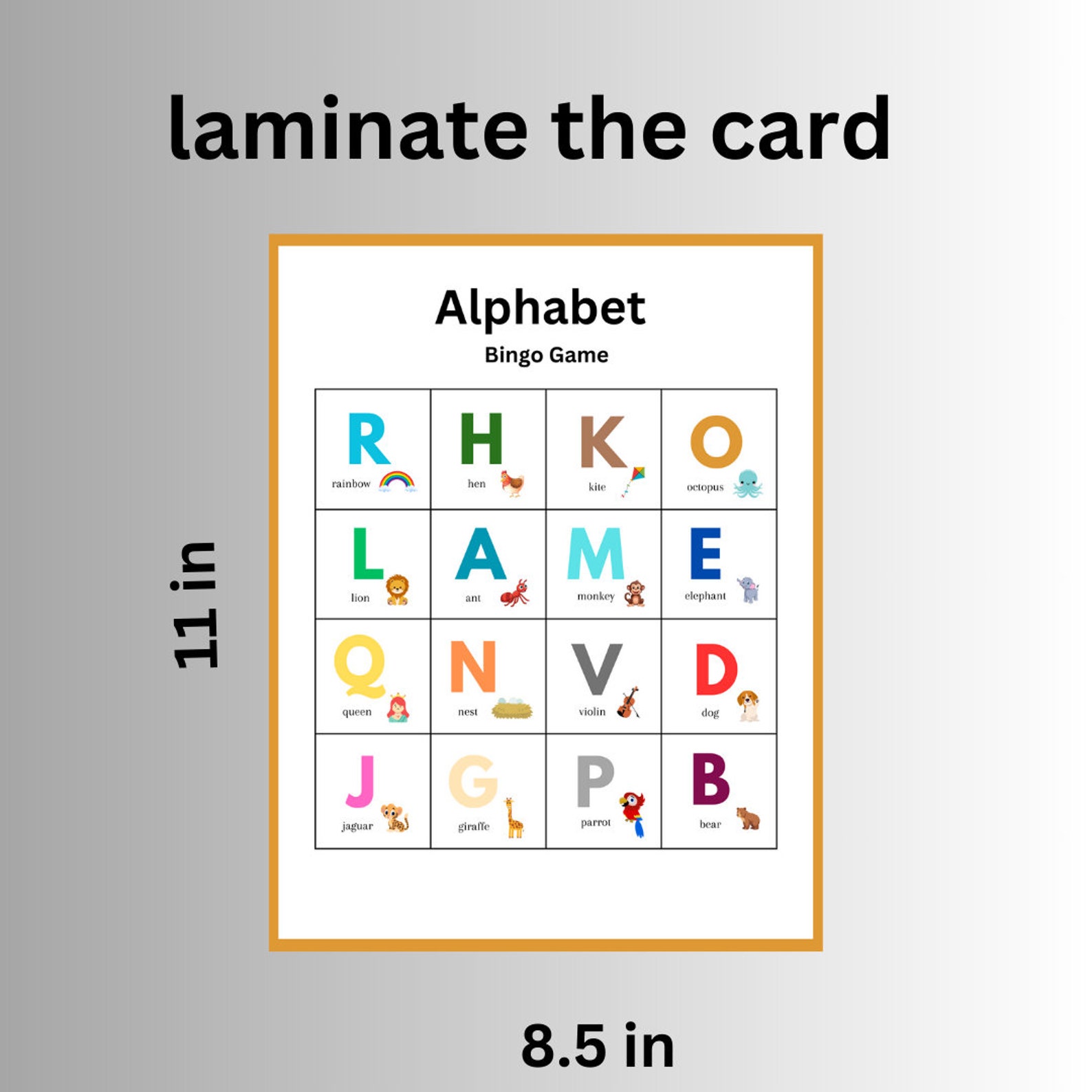Alphabet Bingo Printable Letters Play Bingo Download ABC Print ...