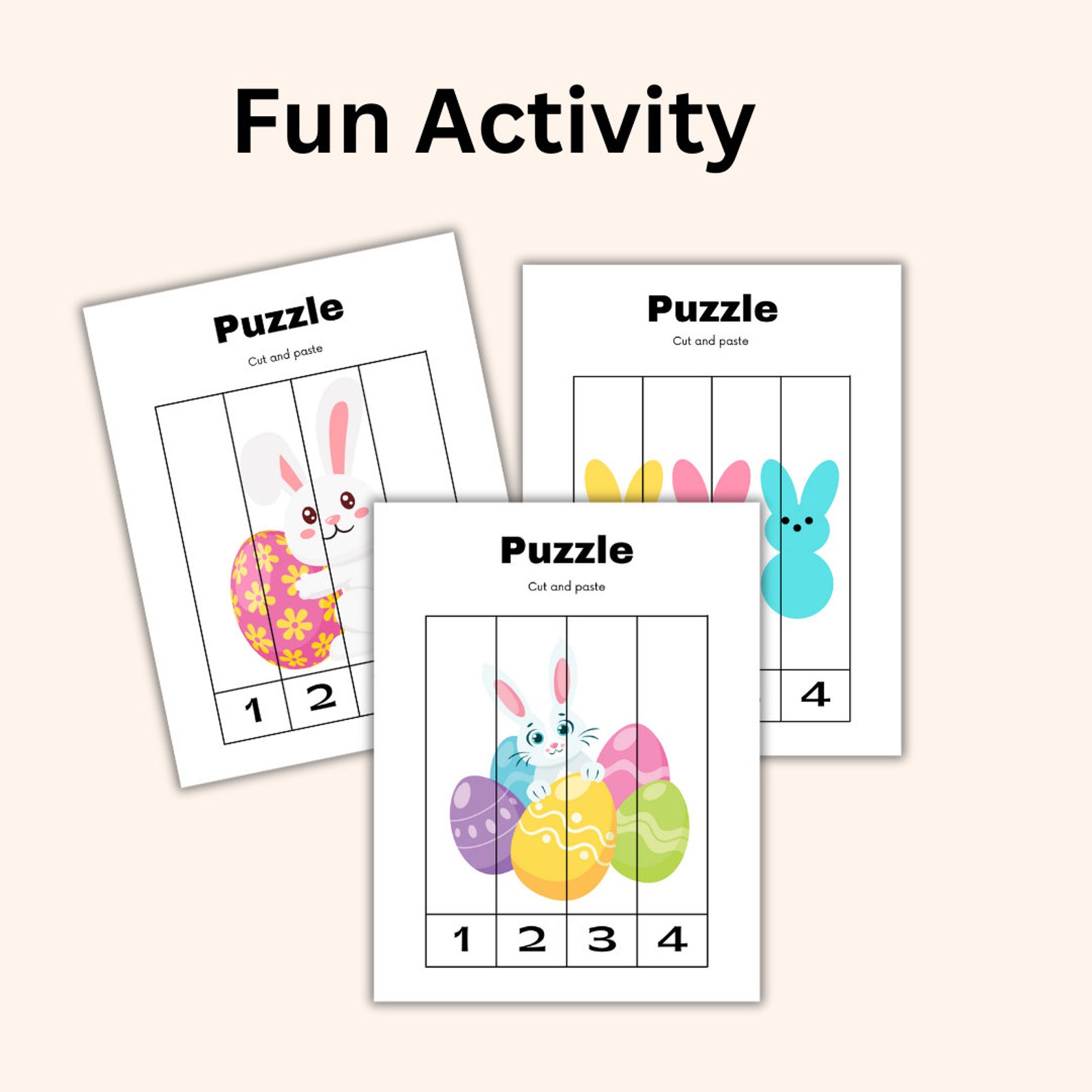 Easter Printable Puzzles: Fun Learning Activities Digital Download ...