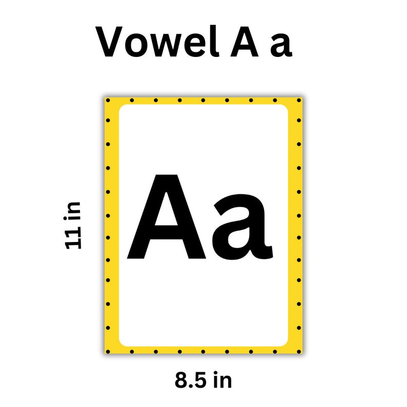 Printable Vowel Cards: Early Learning, Classroom Wall Decor PDF ...