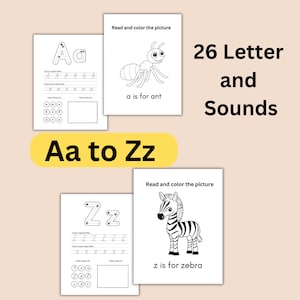 Printable 26 Alphabet Letters Book Early Learning Resources Tracing ...