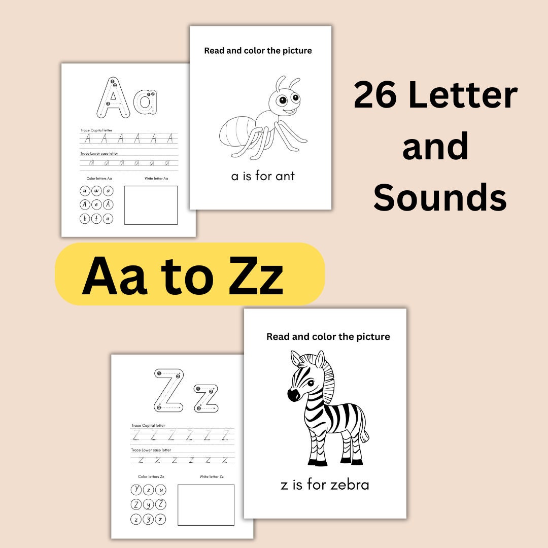 Printable 26 Alphabet Letters Book Early Learning Resources Tracing ...
