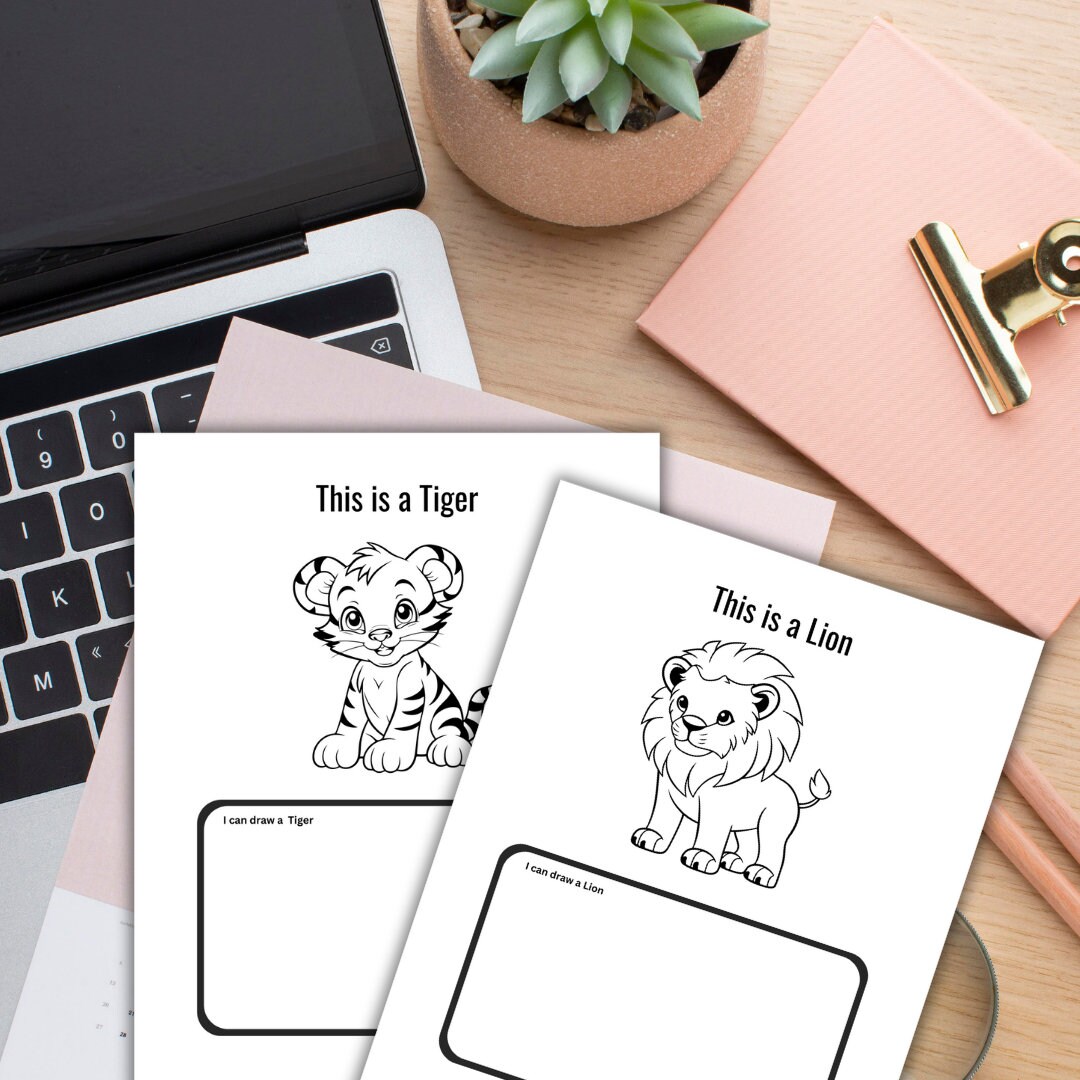 Zoo Animals Book Printable Coloring Book Animals Digital Zoo Book ...