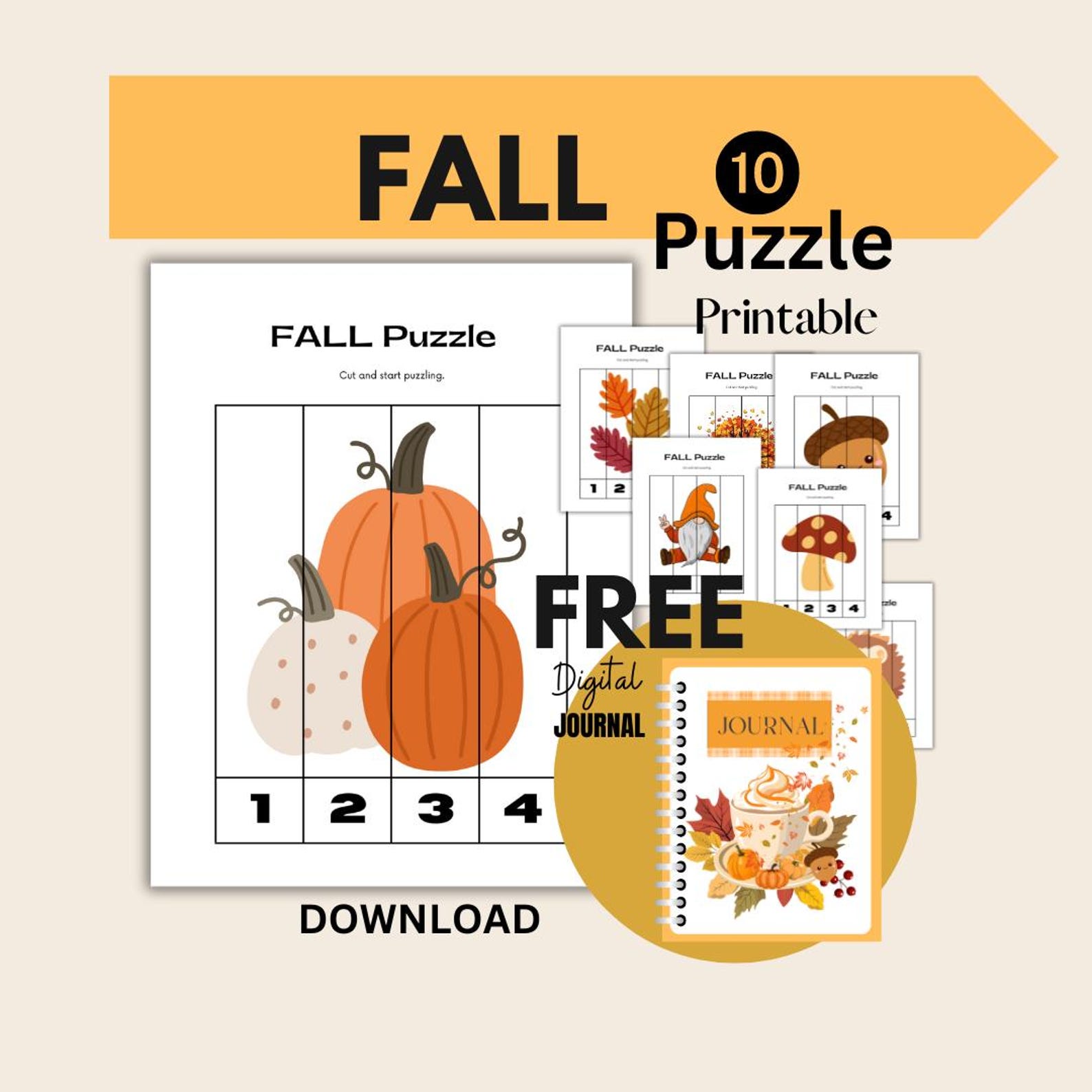 Fall Activity for Kids Printable Homeschool Puzzles Learning ...