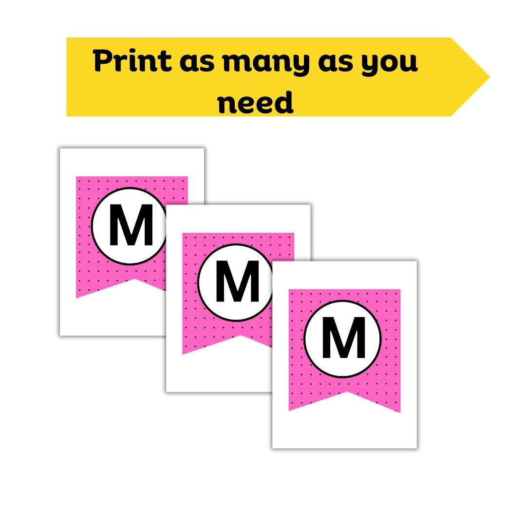 ABC Printable Classroom Flags Decor Playroom for Kids Letters Practice ...