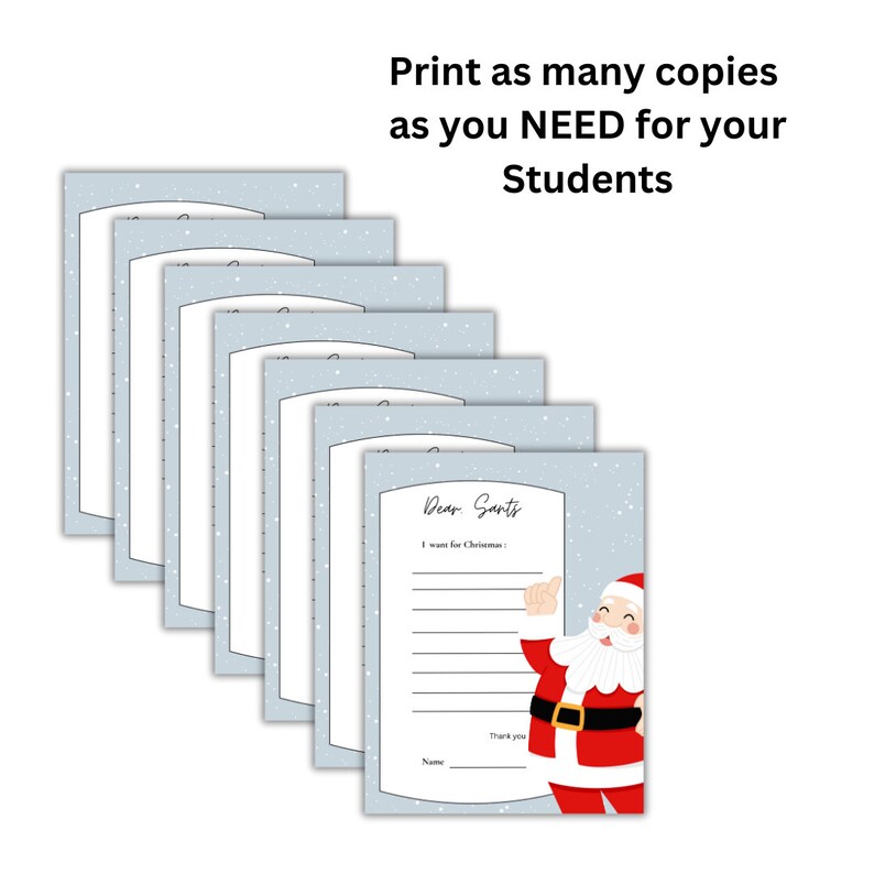 Dear Santa Claus Letter Printable for Students Christmas Letter ...