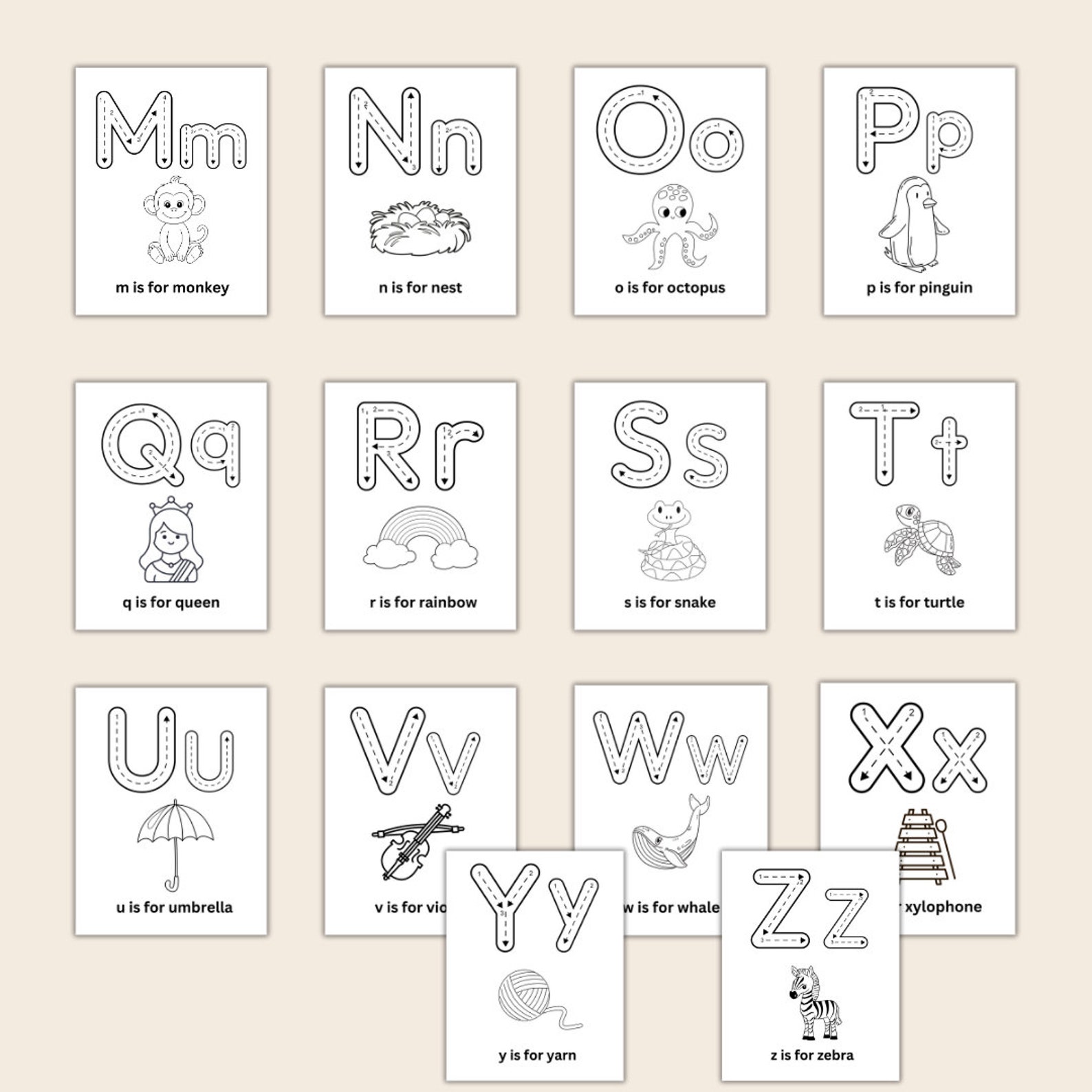 Alphabet Printable Letters Worksheet Trace, Color and Read Small ...