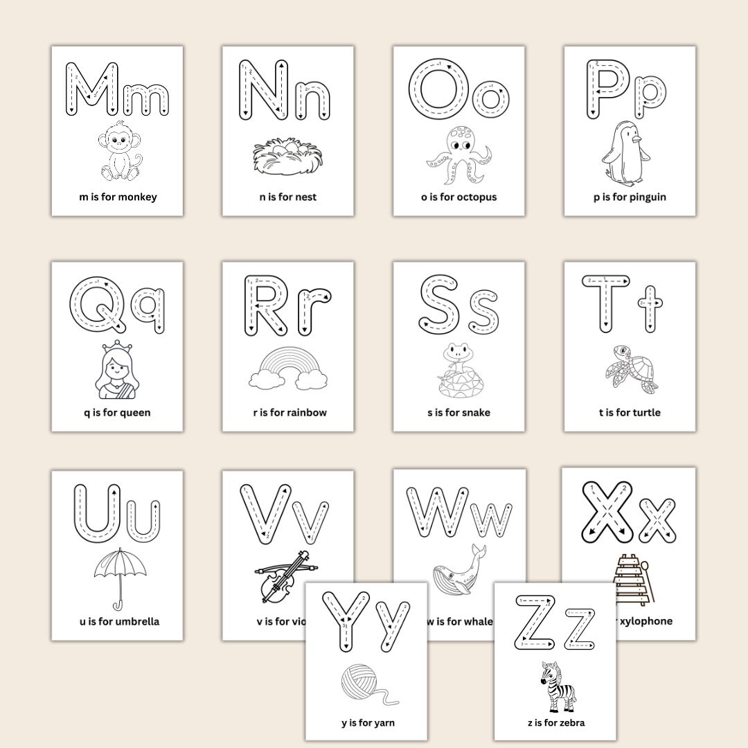 Alphabet Printable Letters Worksheet Trace, Color and Read Small ...