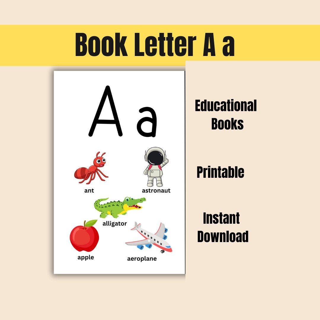Letter Aa Printable Educational Book Kindergarten Print Letter ...