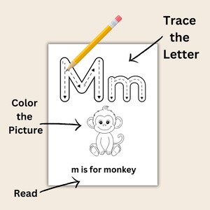 Alphabet Printable Letters Worksheet Trace, Color and Read Small ...
