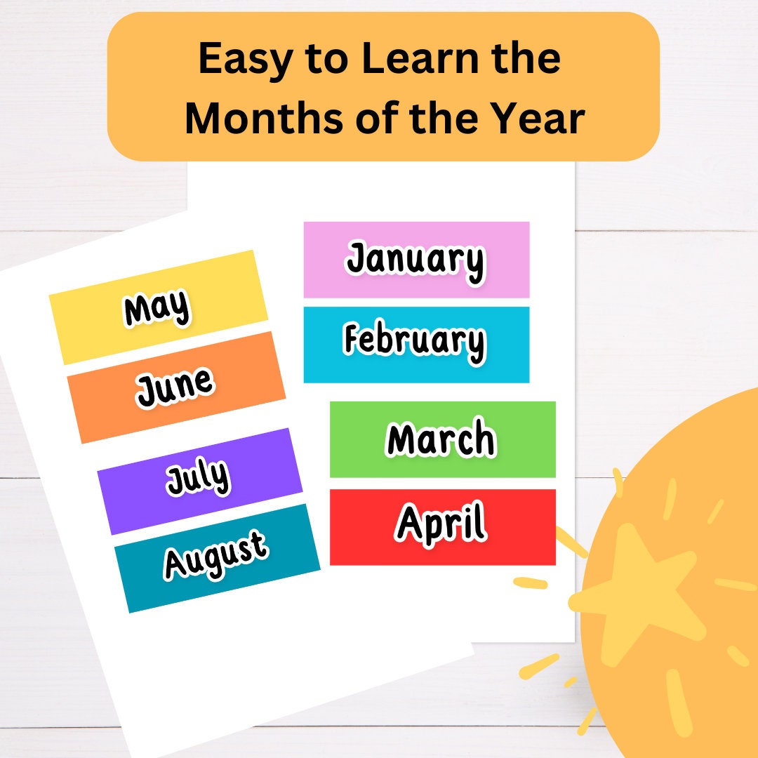 12 Months of the Year Printable Worksheet Educational Material Download ...