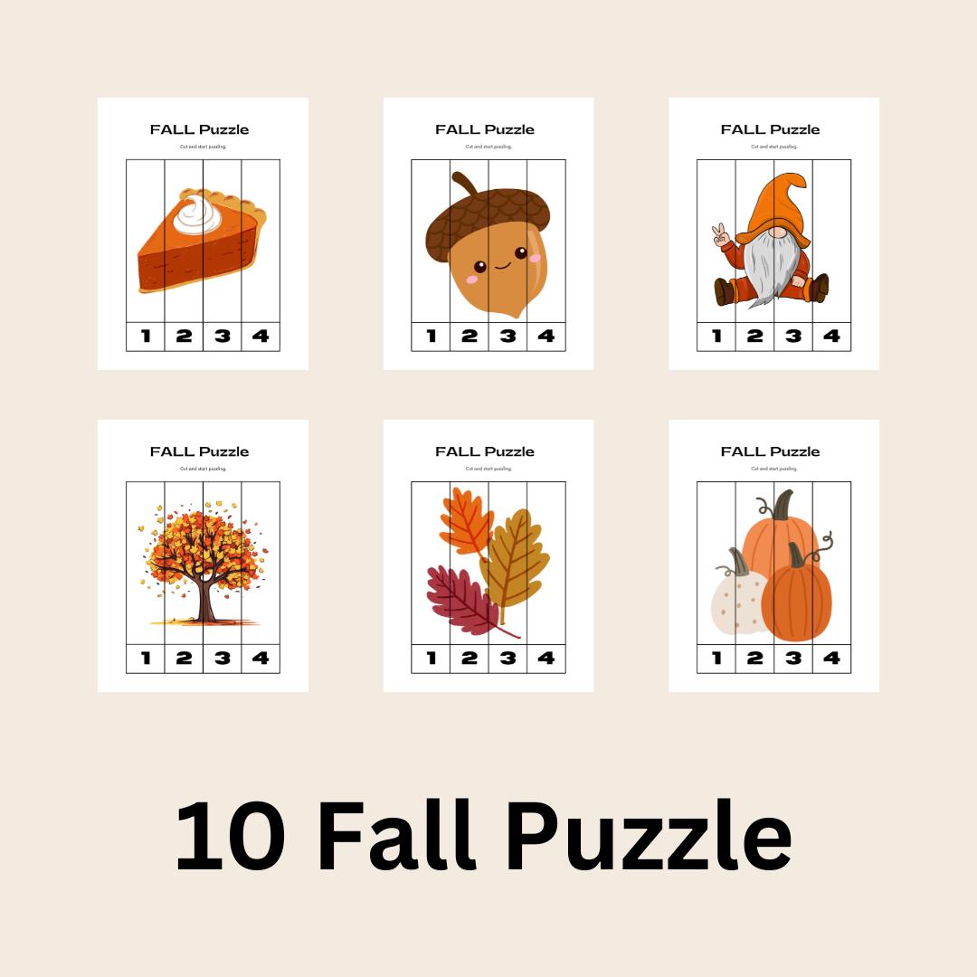 Fall Activity for Kids Printable Homeschool Puzzles Learning ...