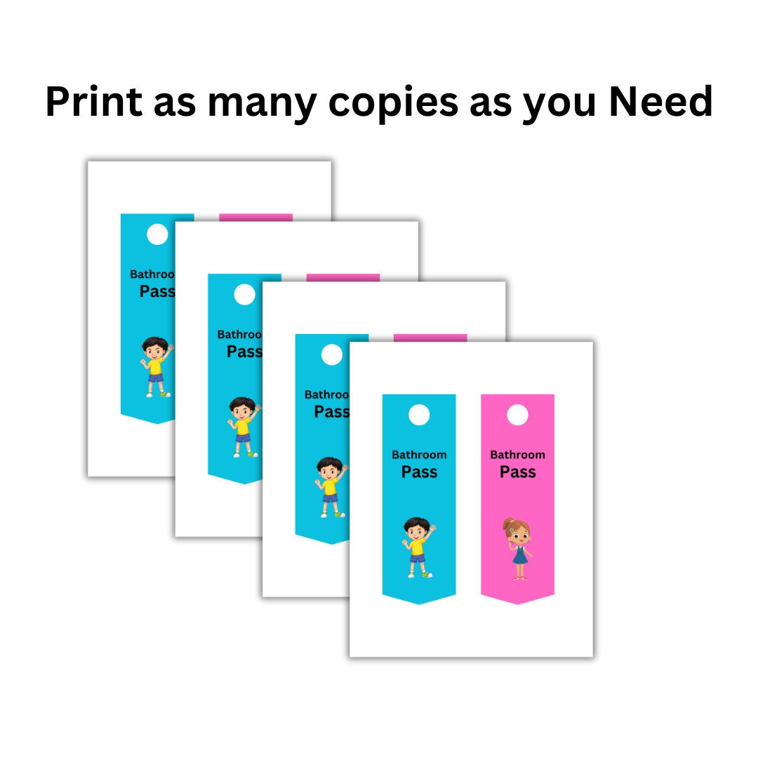 Classroom Bathroom Pass to Control Students Printable Worksheet ...