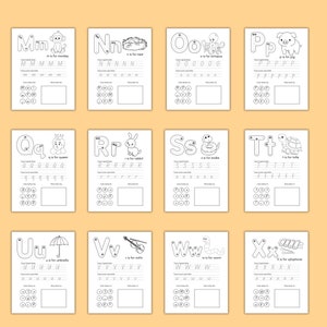 Alphabet Letters A to Z Printable and Downloadable, Learn, Write, Trace ...