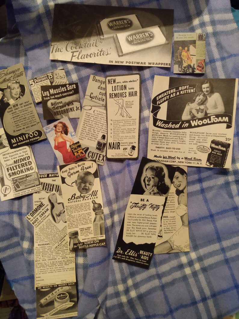 Magazine Vintage Ads Cut Outs 100 Pieces - Etsy