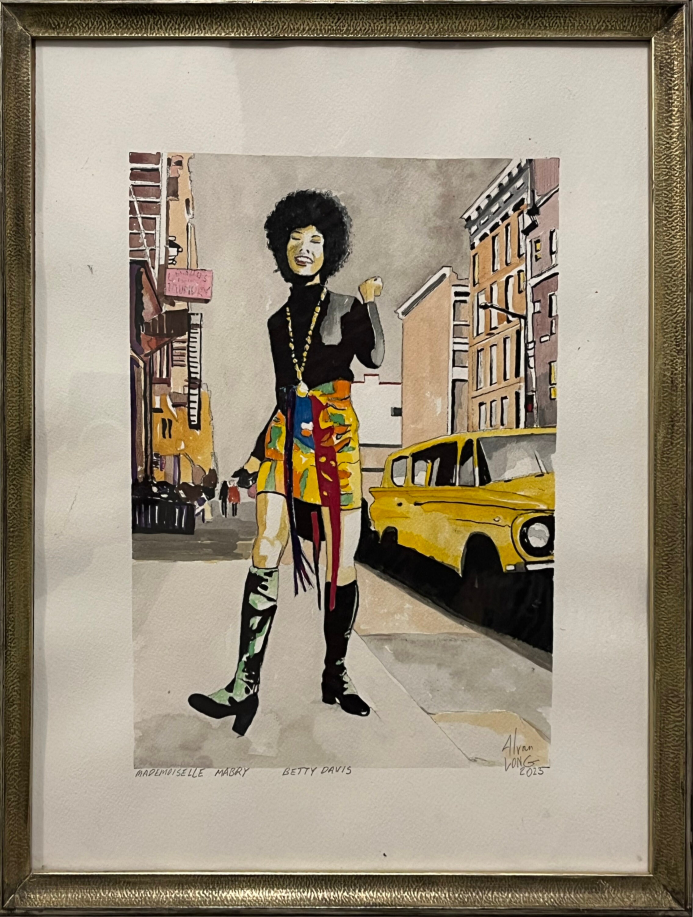 Betty Davis Mademoiselle Mabry Original Watercolor Alvan Long 2023 - Etsy