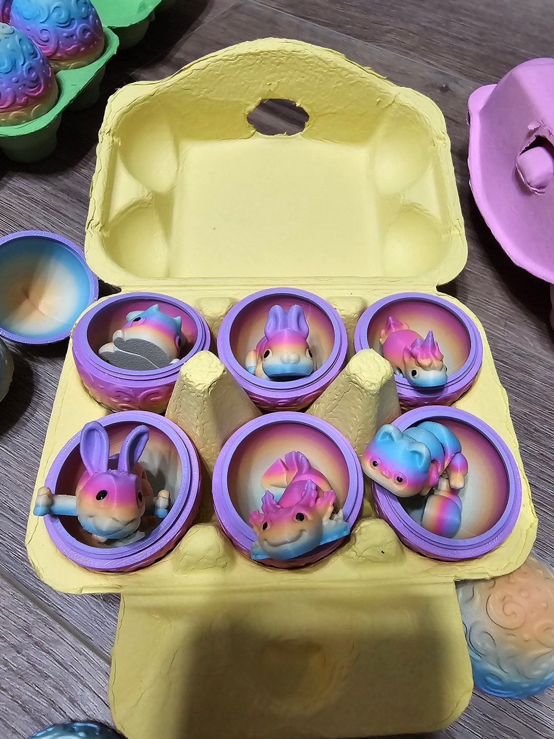 Surprise Easter Egg 3d Printed Mini Bunny, Rabbit, Kitty, Baby Chick ...