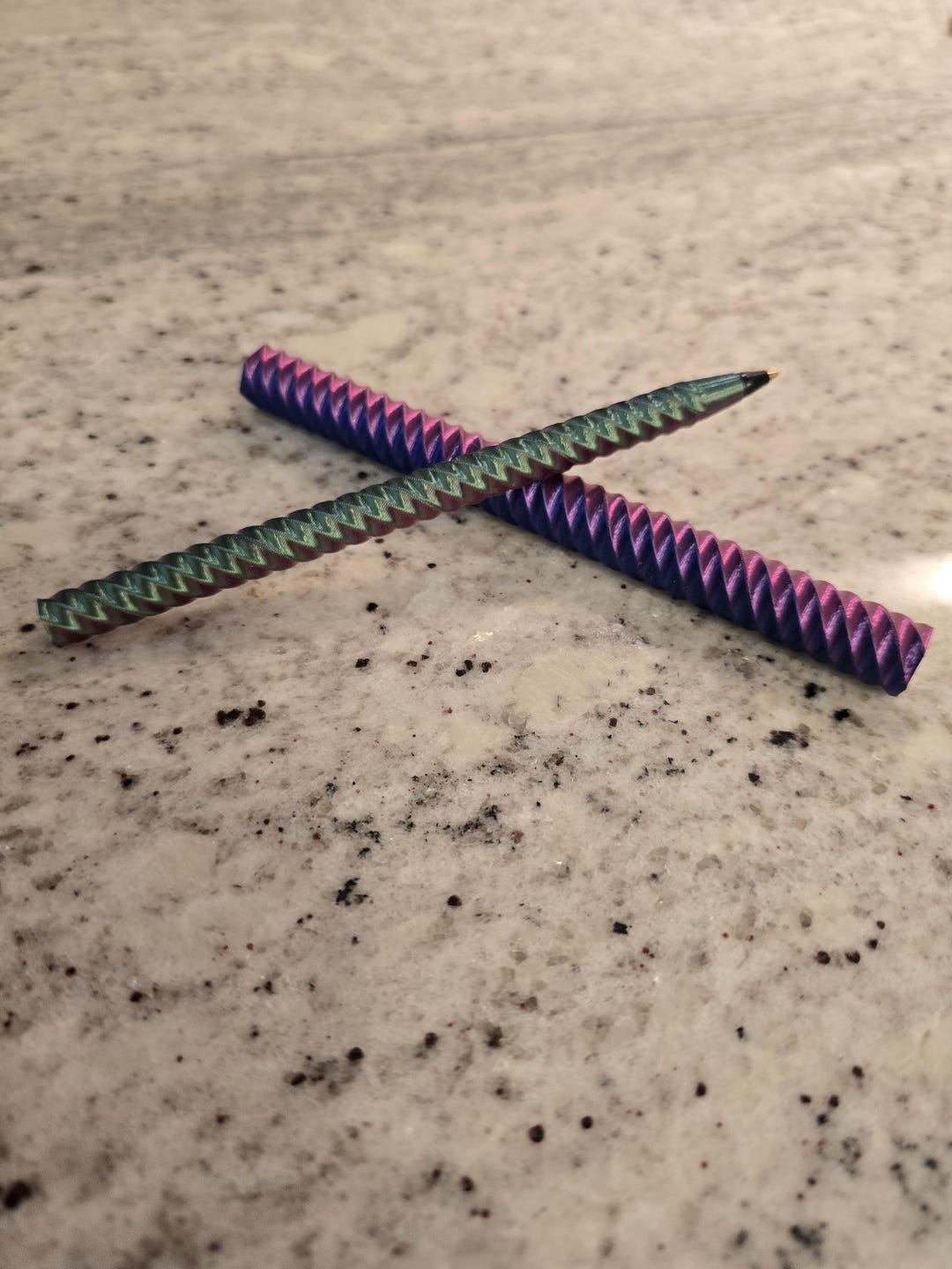 Shimmering Spiral Sheathed Pen 3D Printed Fidget Pen - Etsy