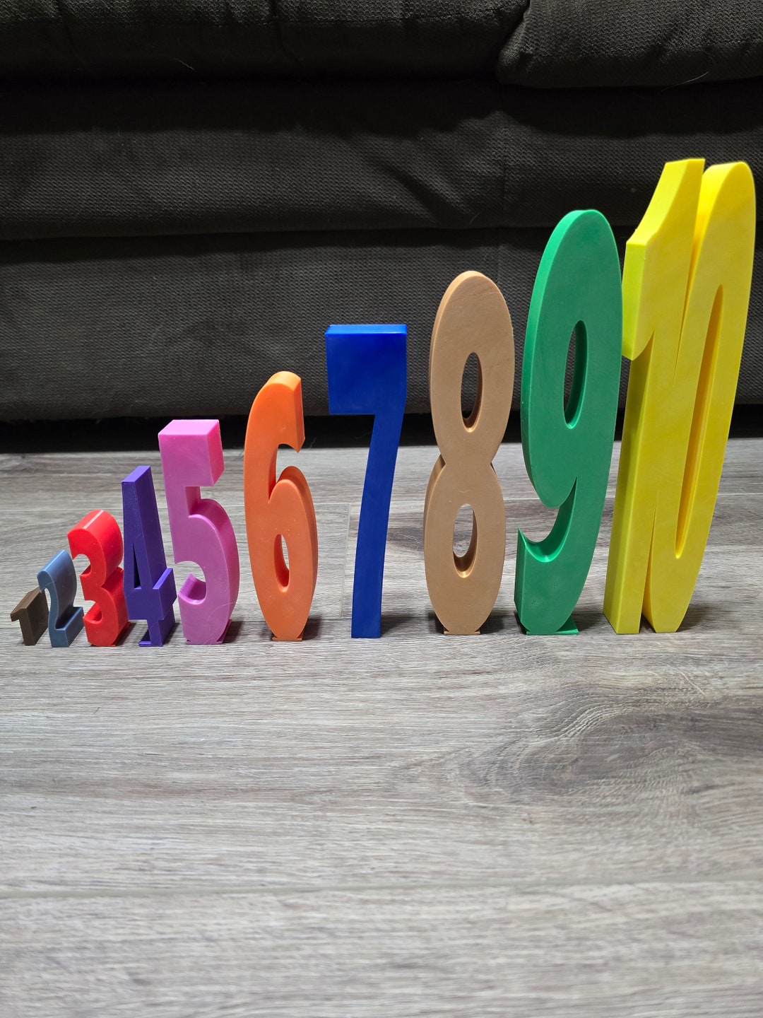 Educational 3D Printed Numbers 1-10 Inches Set Learn Measurements ...
