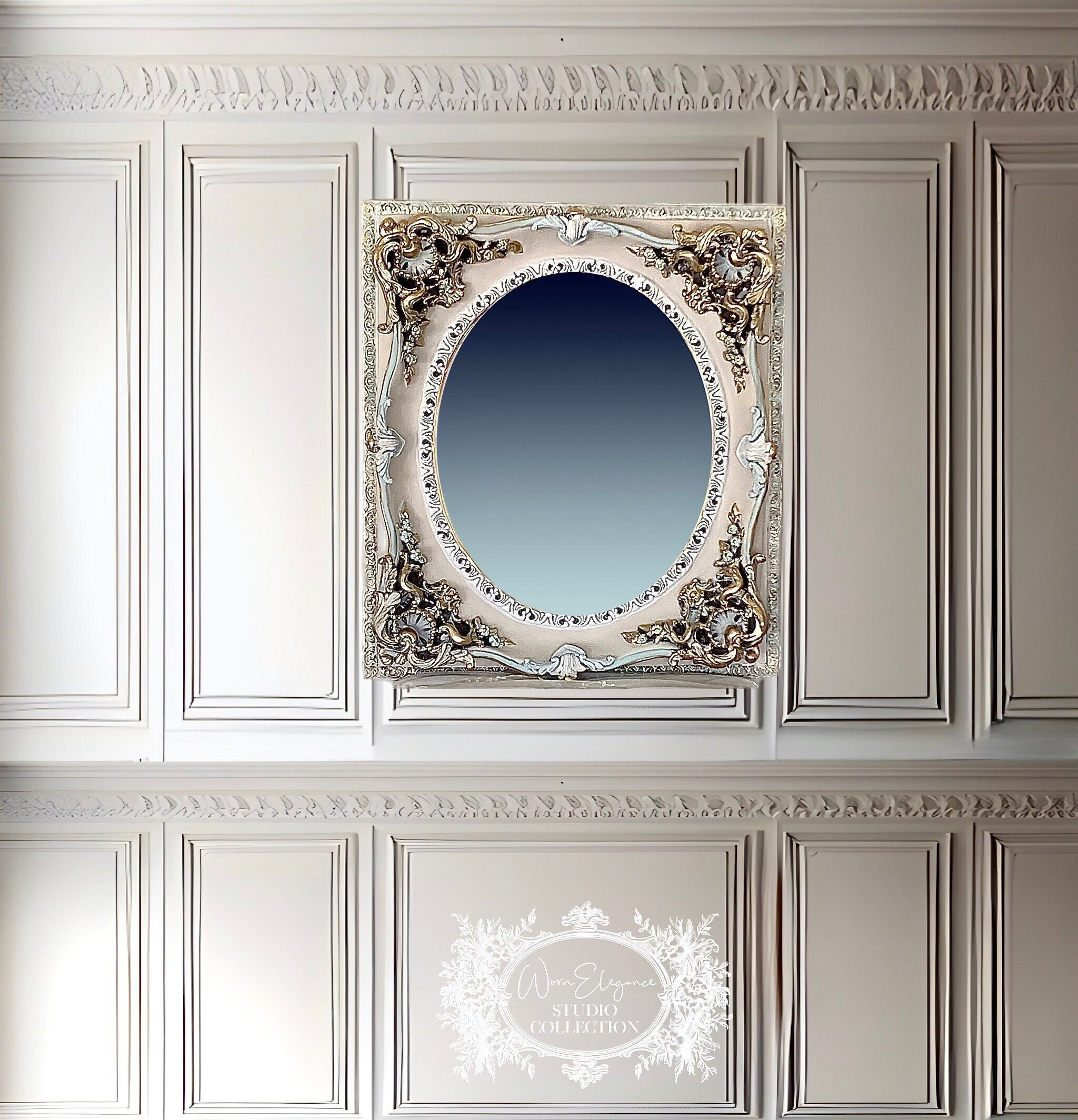 GORGEOUS French Antique Style Mirror Ornate, Heavy, Wood, Glass Mirror ...