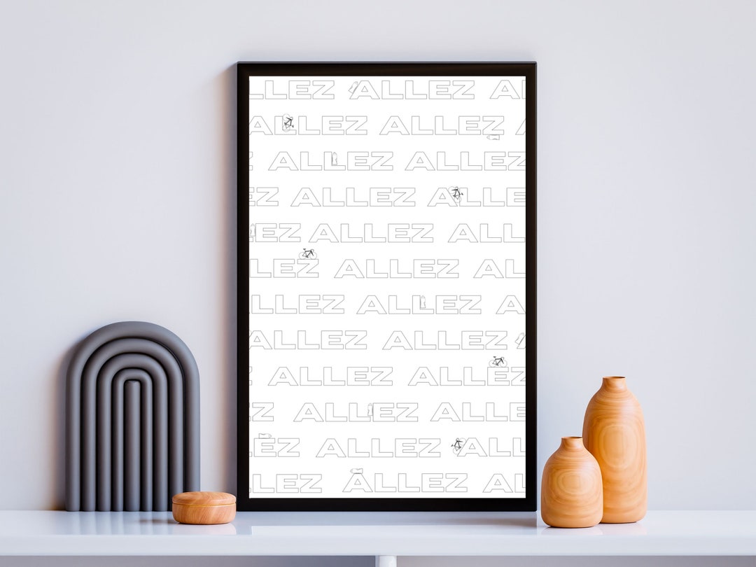 Allez Allez Allez Digital Art Print, Cycling Art, Line Art, Sports Art ...
