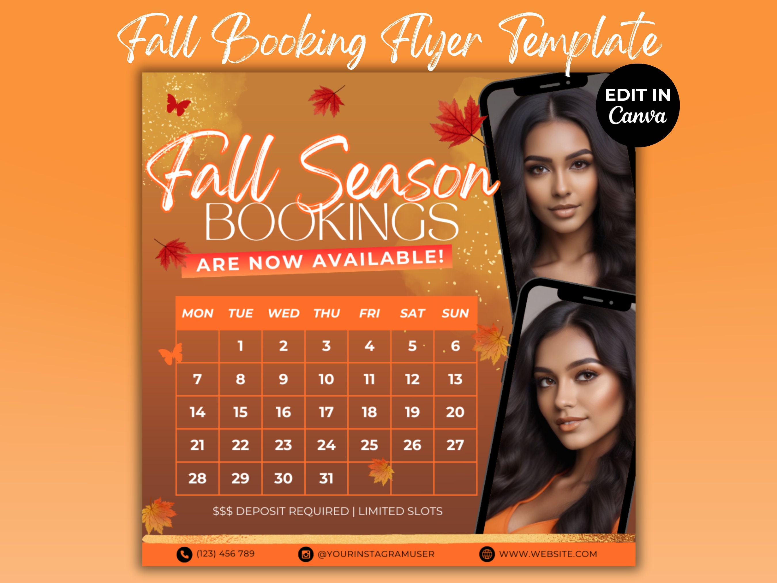 Fall Bookings Flyer September Bookings Now Open Flyer DIY October Book ...