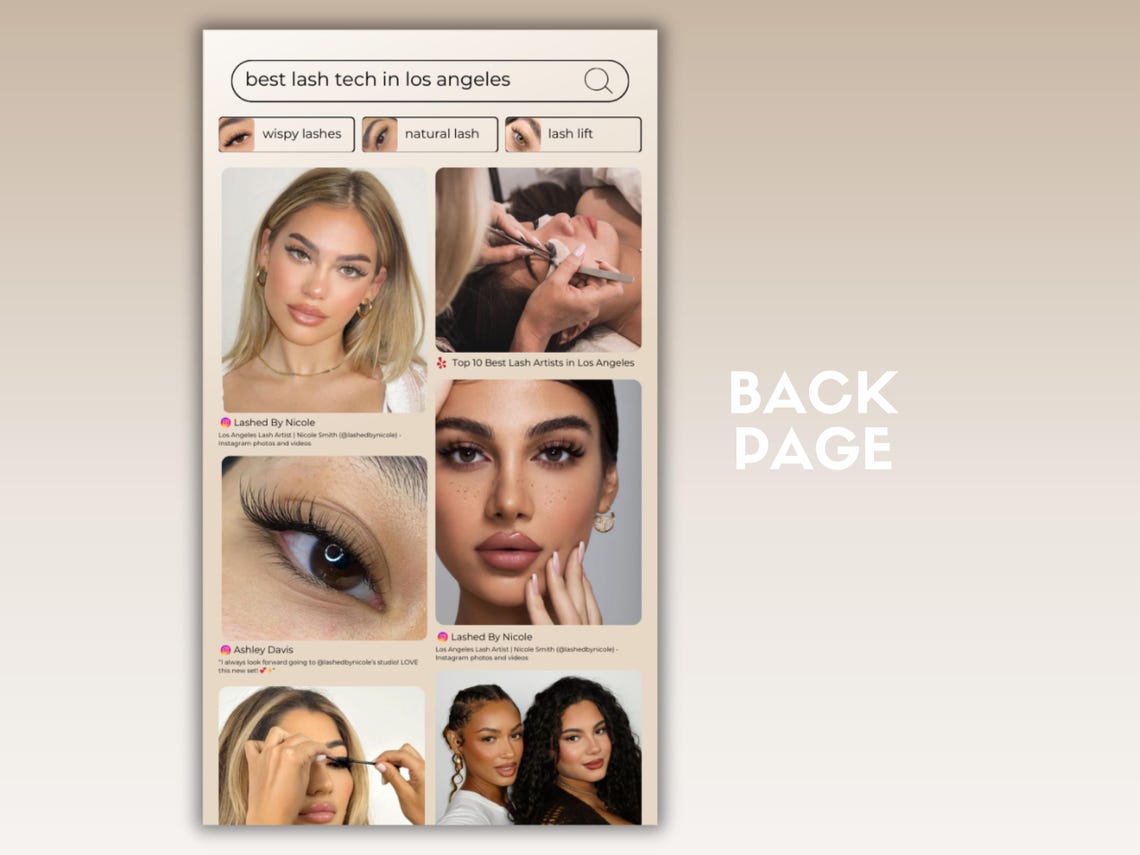 Boho Lash Business Card Template Lash Tech Business Card Social Media ...