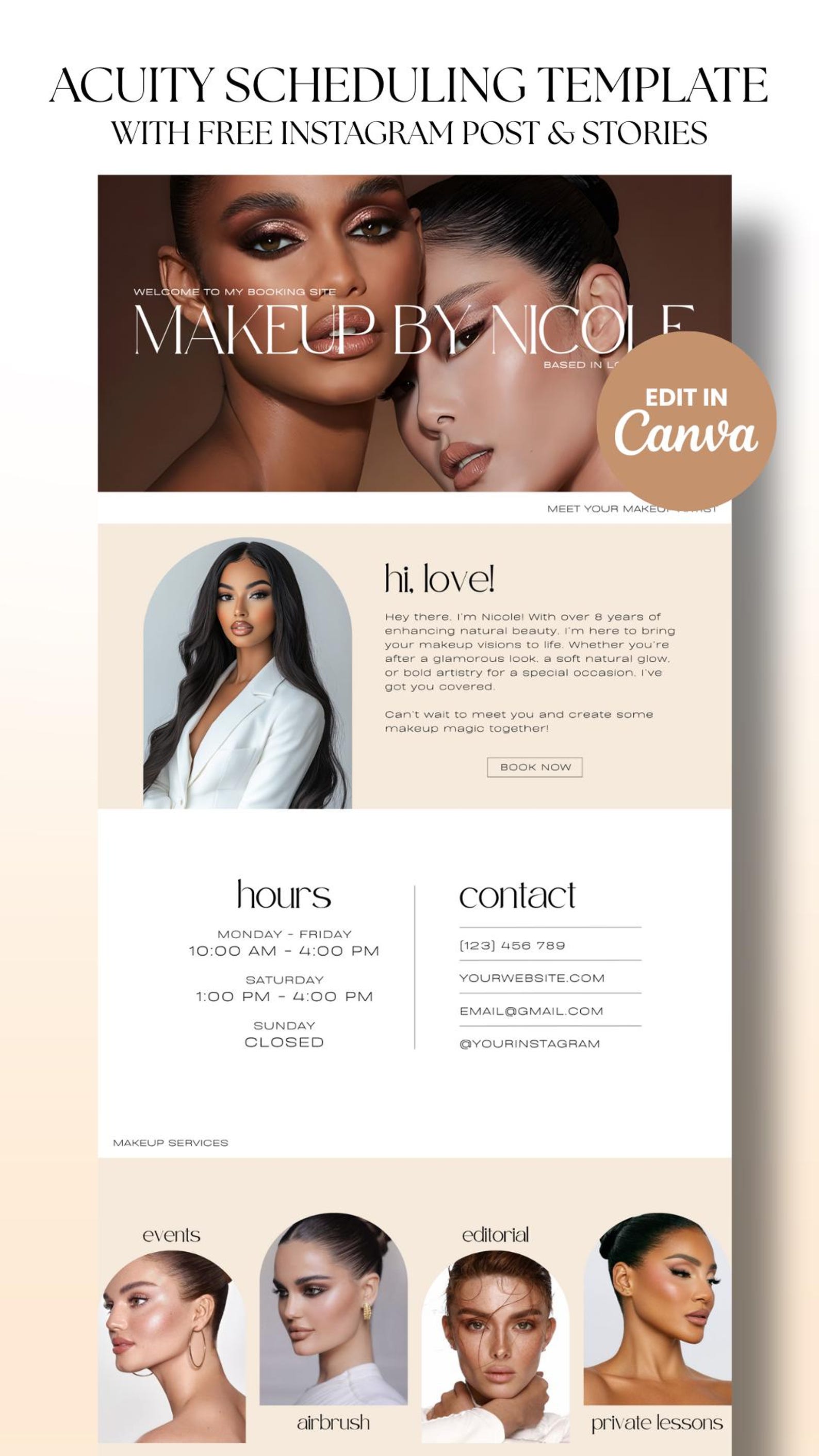Makeup Acuity Scheduling Template Makeup Booking Site Acuity Makeup ...