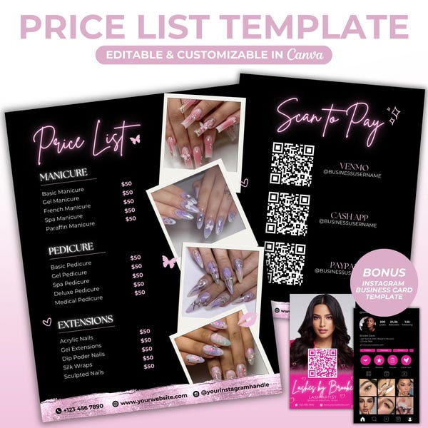 Salon Price Sign - Etsy