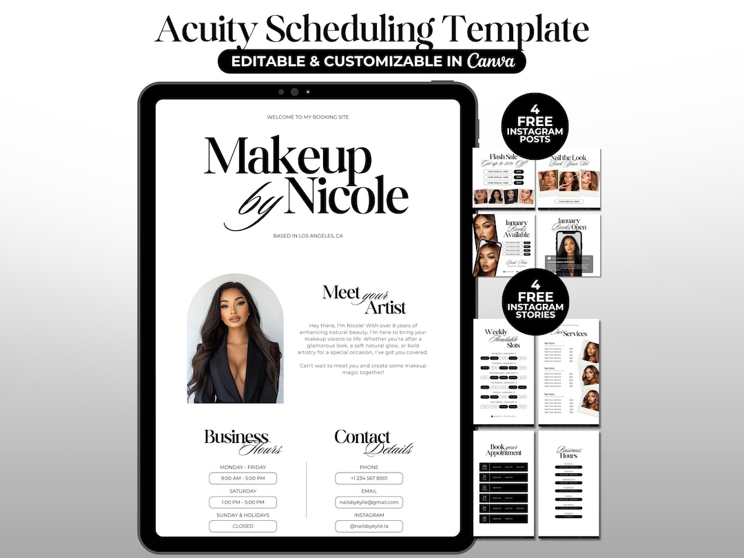 Acuity Scheduling Template Makeup Artist Website Acuity Makeup Booking ...
