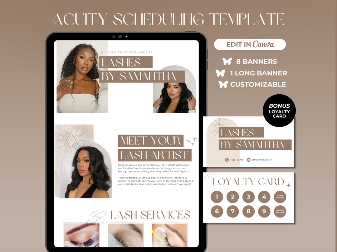 Lash Acuity Scheduling Template Boho Lash Tech Booking Site Lash ...